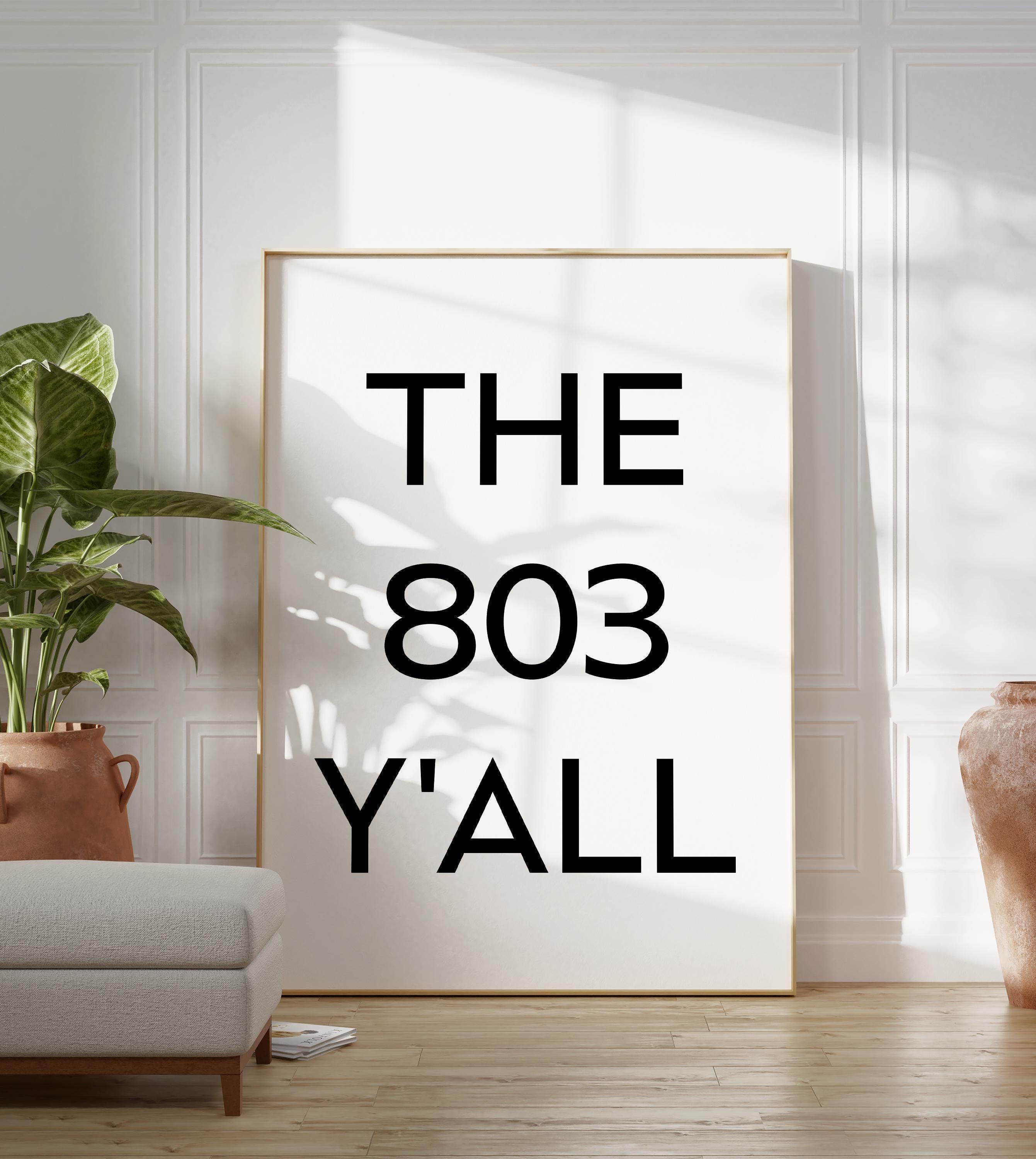 The 803 Y'all Minimalist Art Print, Columbia, South Carolina, Original ...