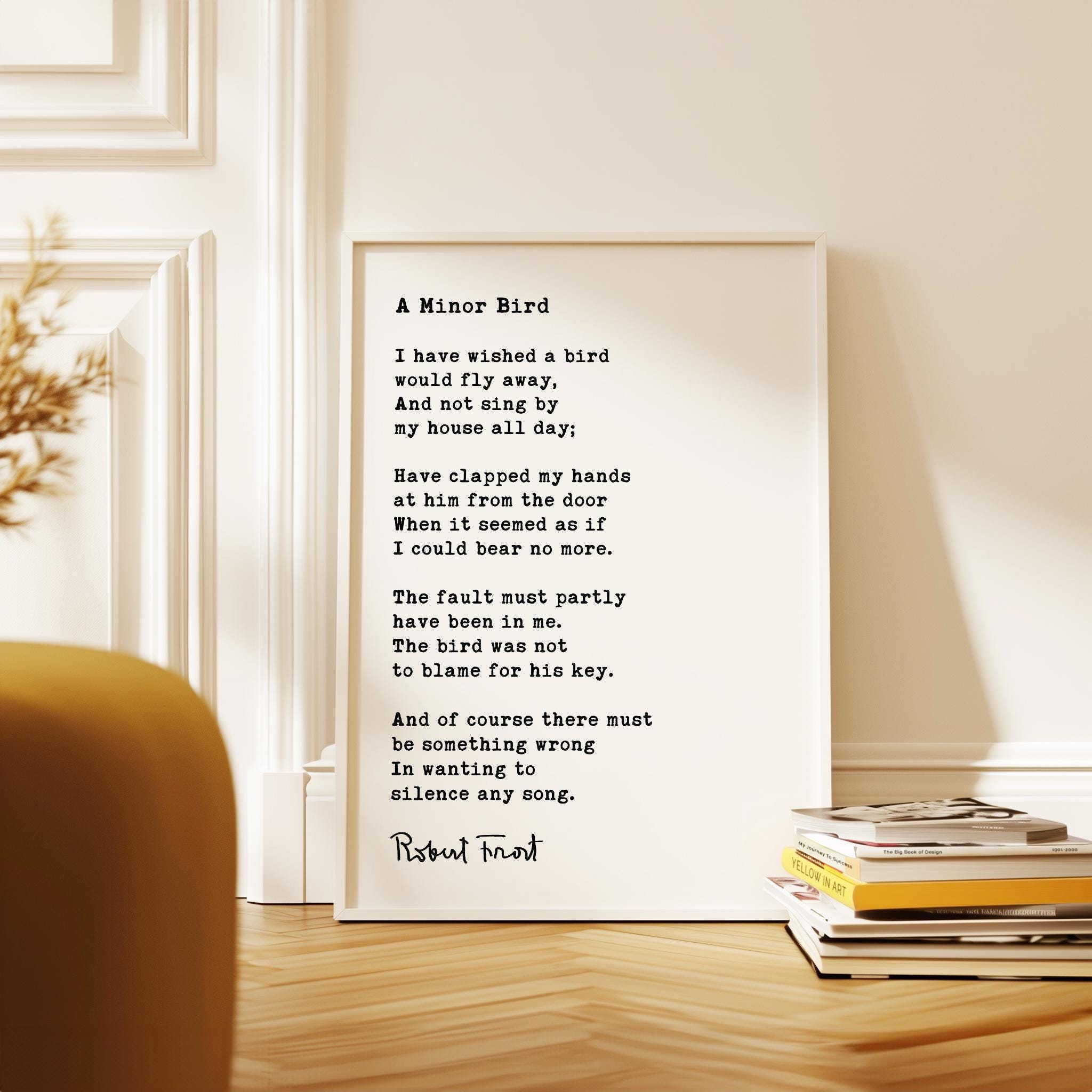A Minor Bird Poem by Robert Frost Typography Art Print • 1926 - Etsy