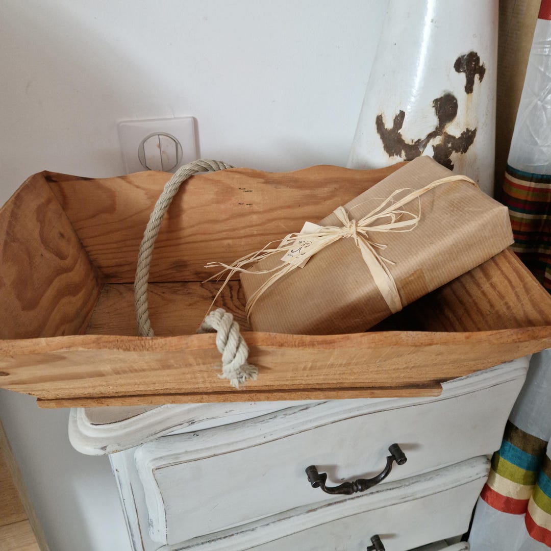 Big Wooden Harvesting Hand-made French Basket/ Village Basket/ Mini ...