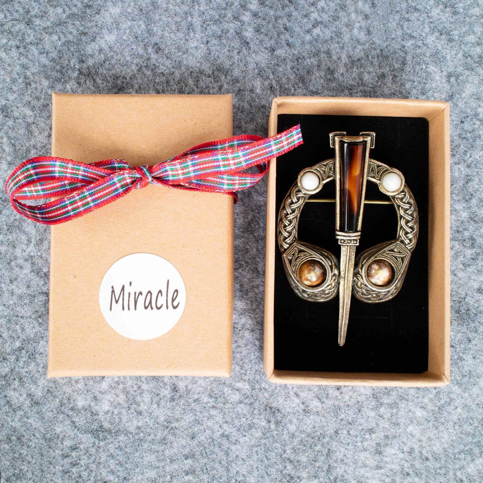 Vintage MIRACLE Celtic Shield and Dagger Brooch, Signed. Free UK ...