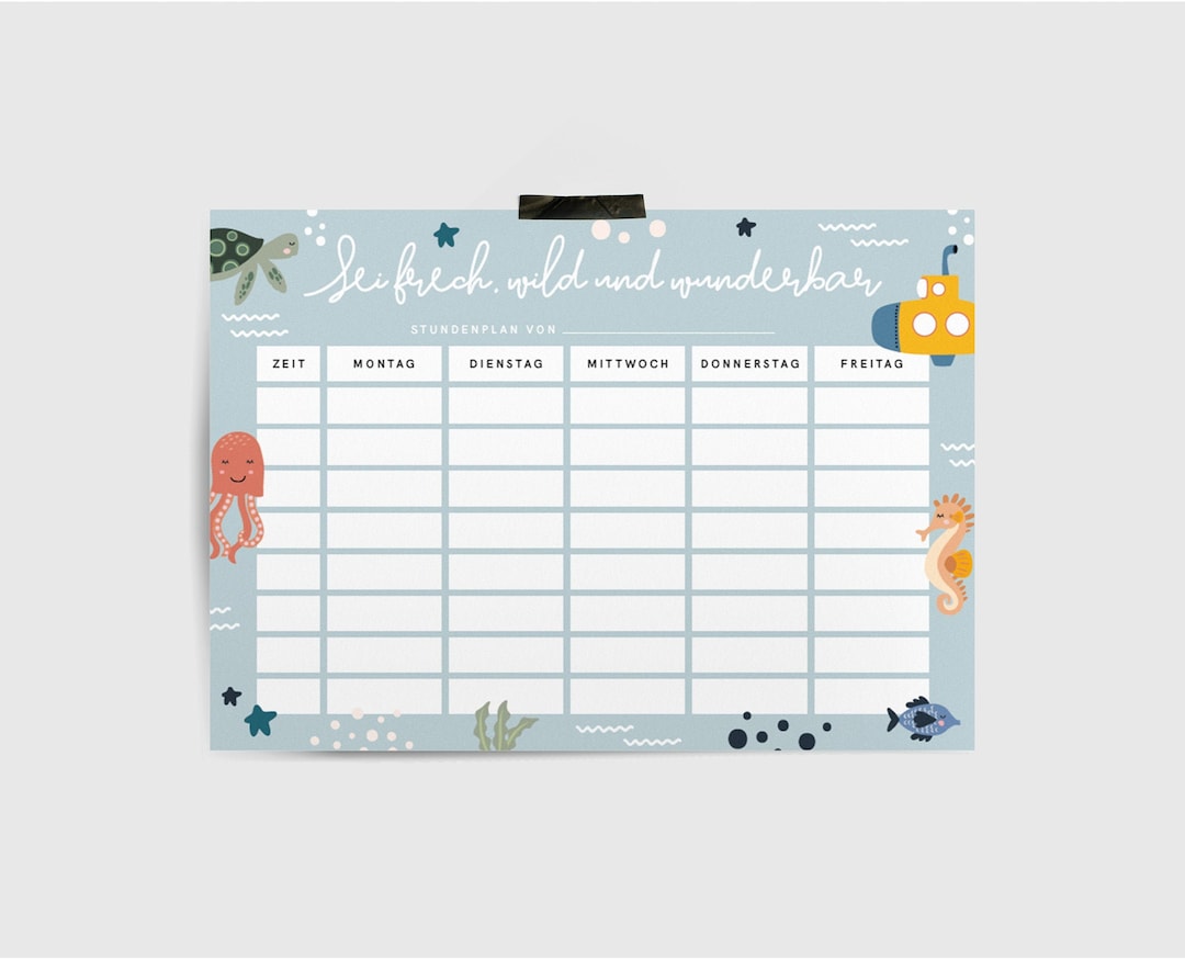 Timetable Schoolchild Enrolment School Bag - Etsy