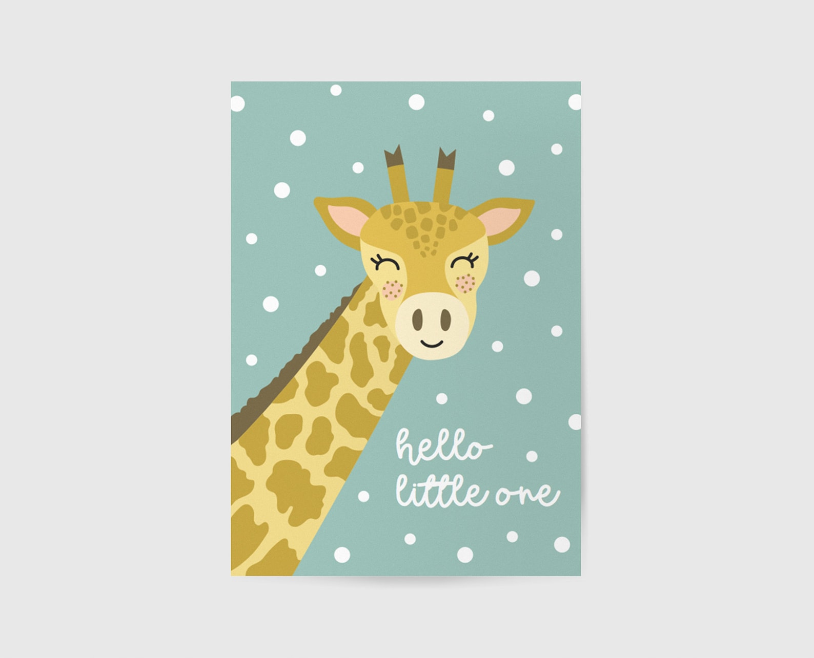 Poster Giraffe Hello Little One Poster Children's Room - Etsy