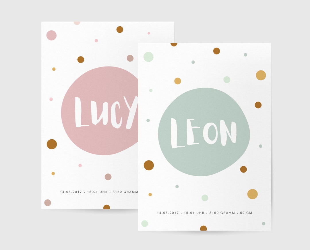 Birth Posters Personalized | Birth Announcement | Baby Gift for Birth ...