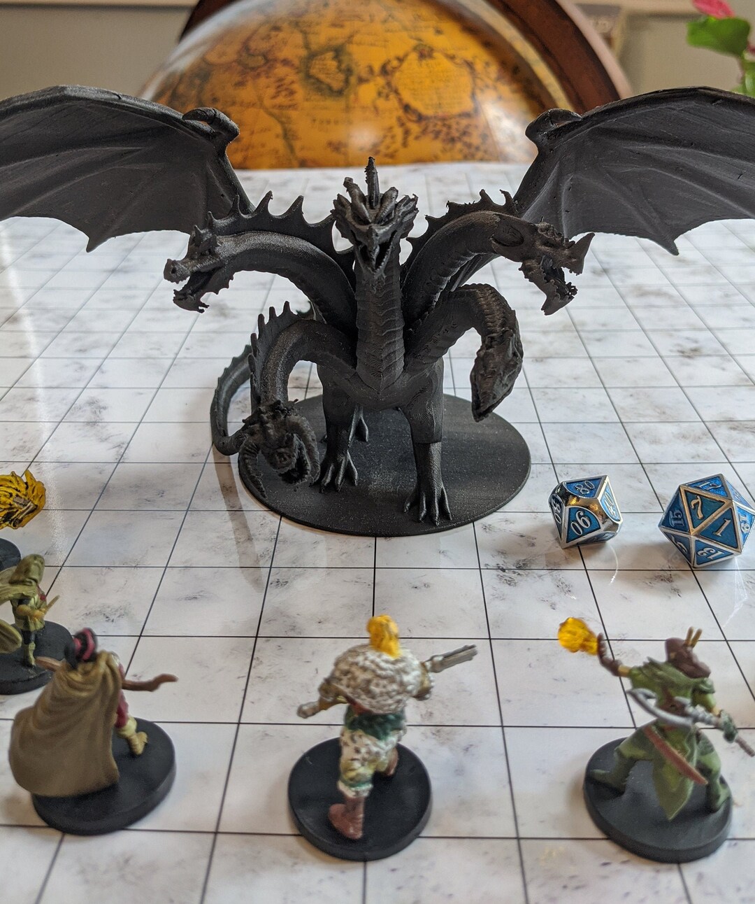 5 Headed Dragon Tiamat Large - Wing Span of 10" - Etsy