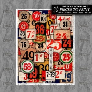 100 Vintage Price Tags Digital Download - 100 MEGA KIT - Etsy