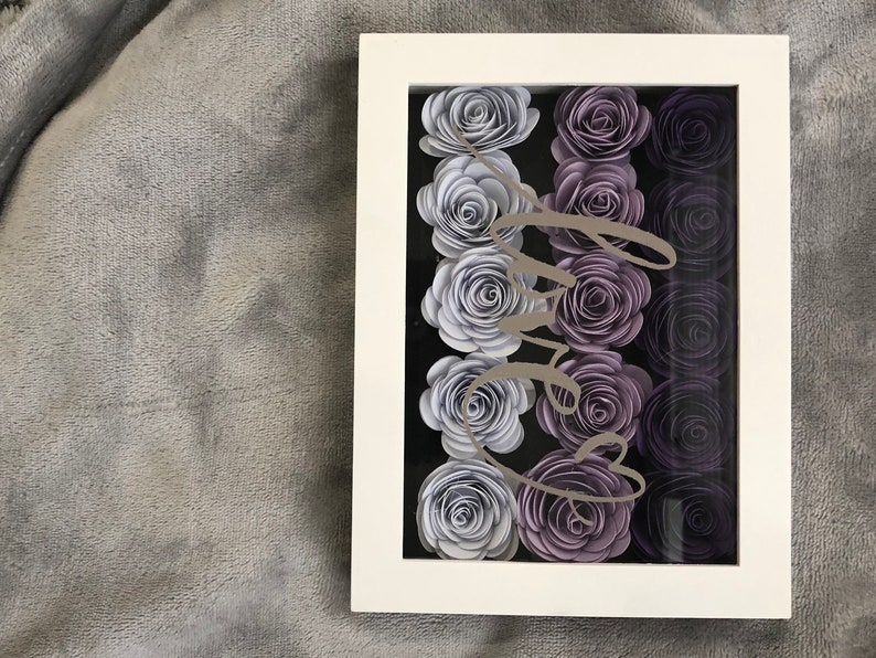 Shadow Box With Paper Flowers - Etsy