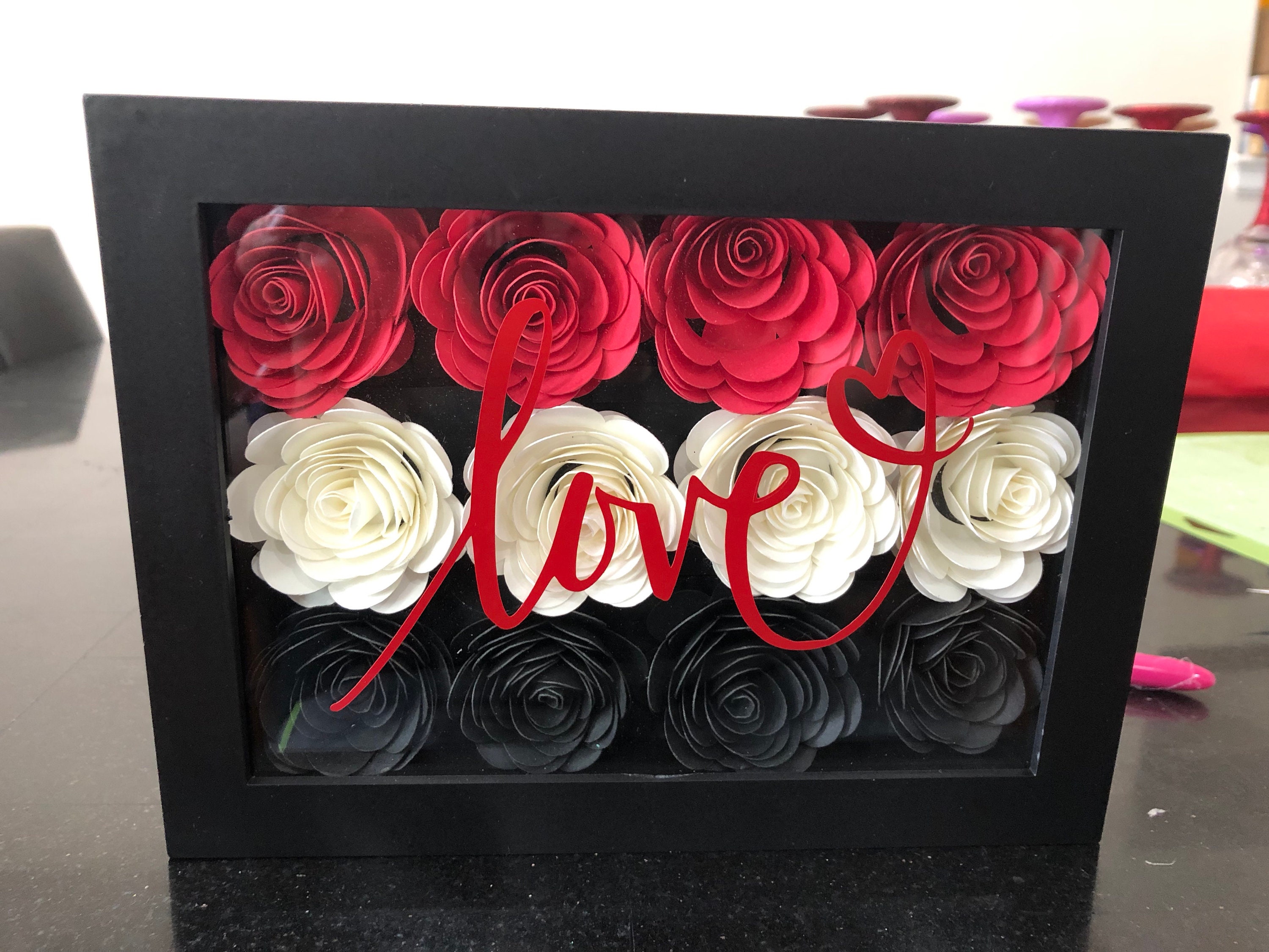 Shadow Box With Paper Flowers - Etsy