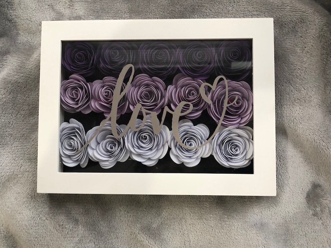 Shadow Box With Paper Flowers - Etsy