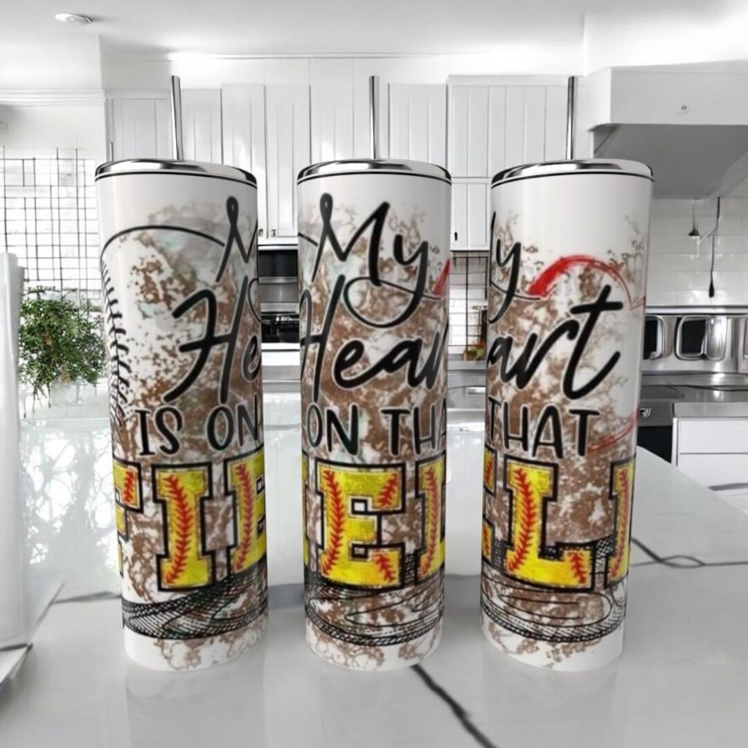 10 Different Softball Designs; Custom Made 20oz Skinny Tumblers Made to ...
