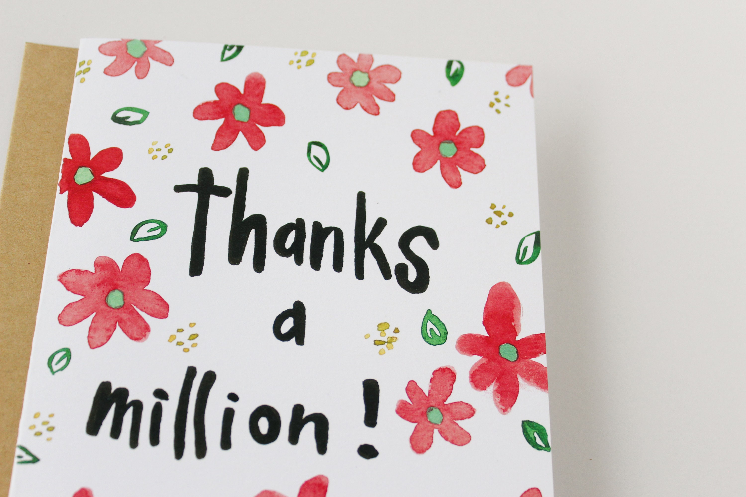Thanks a Million Thank You Card Happy and Bright Set of - Etsy