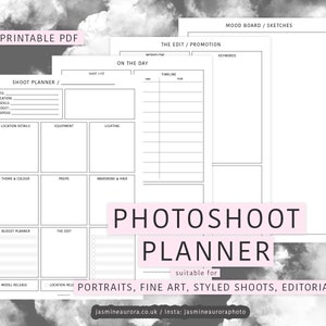Photoshoot Planner Printable Download Portrait Fine Art | Etsy