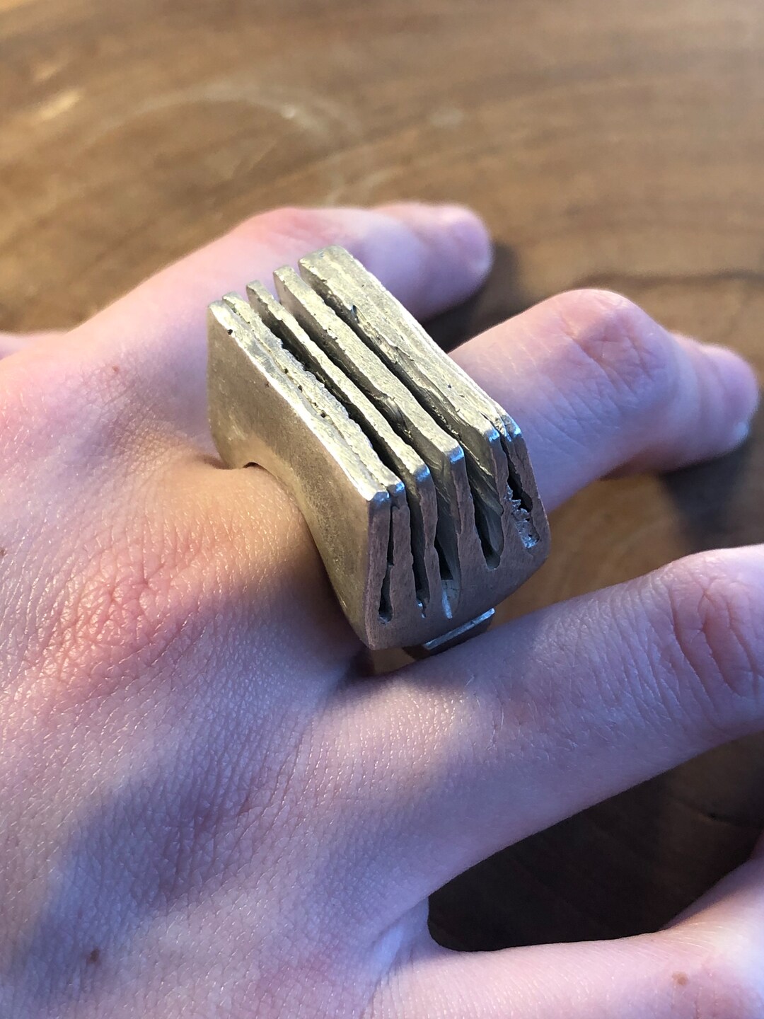 Genuine Silver-pure Silver-real Silver-handmade Silver- Brutalist ...