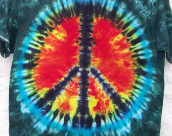 Tie Dye Peace Sign T-shirt - Etsy