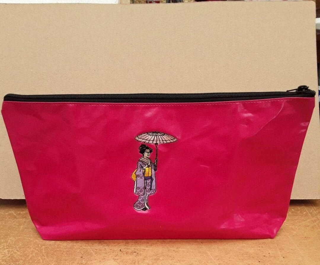 Large Japanese Lady Pouch Kit With Umbrella Coated Cotton - Etsy