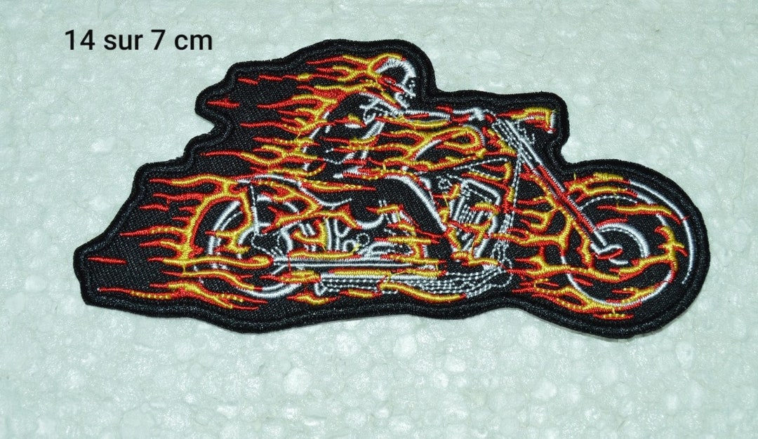 Patch, ,crest; Motorcycle Riders, Motorcycle in Flames, 14/7cm - Etsy
