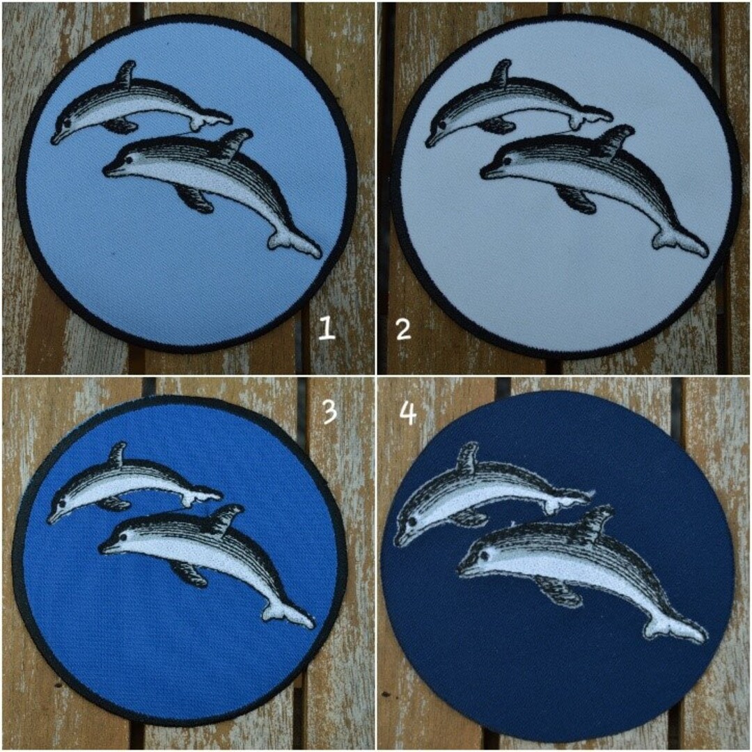 Dolphin Thermosticking Patch, Grey, Embroidery, Thermosticker ...