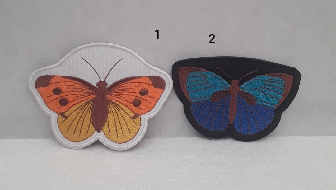 Patch Colored Butterfly Crest, White or Black Cotton Embroidery ...
