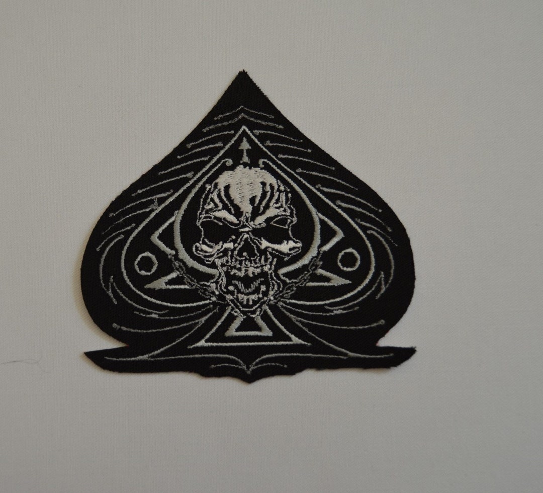 Crest, Patch, Ace of Spades, Crane, Skulls, Skulls, Skulls, Embroidery ...