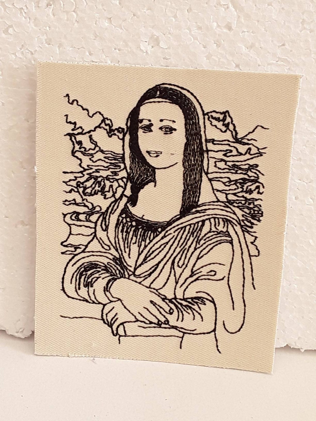 Patch Thermo-adhesive Badge Mona Lisa. the Mona Lisa, Beige Cotton ...