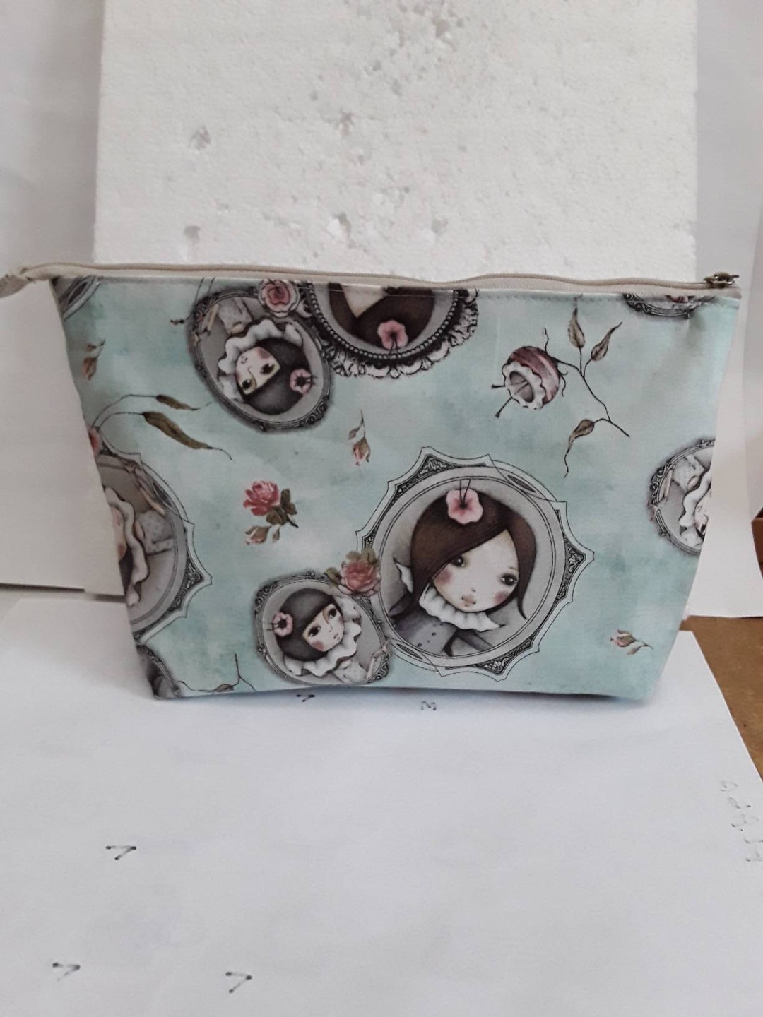 Kit, Pouch, Dolls, Little Girl, Doll, Pouch, Cotton, Lined Zipper 25/15 ...