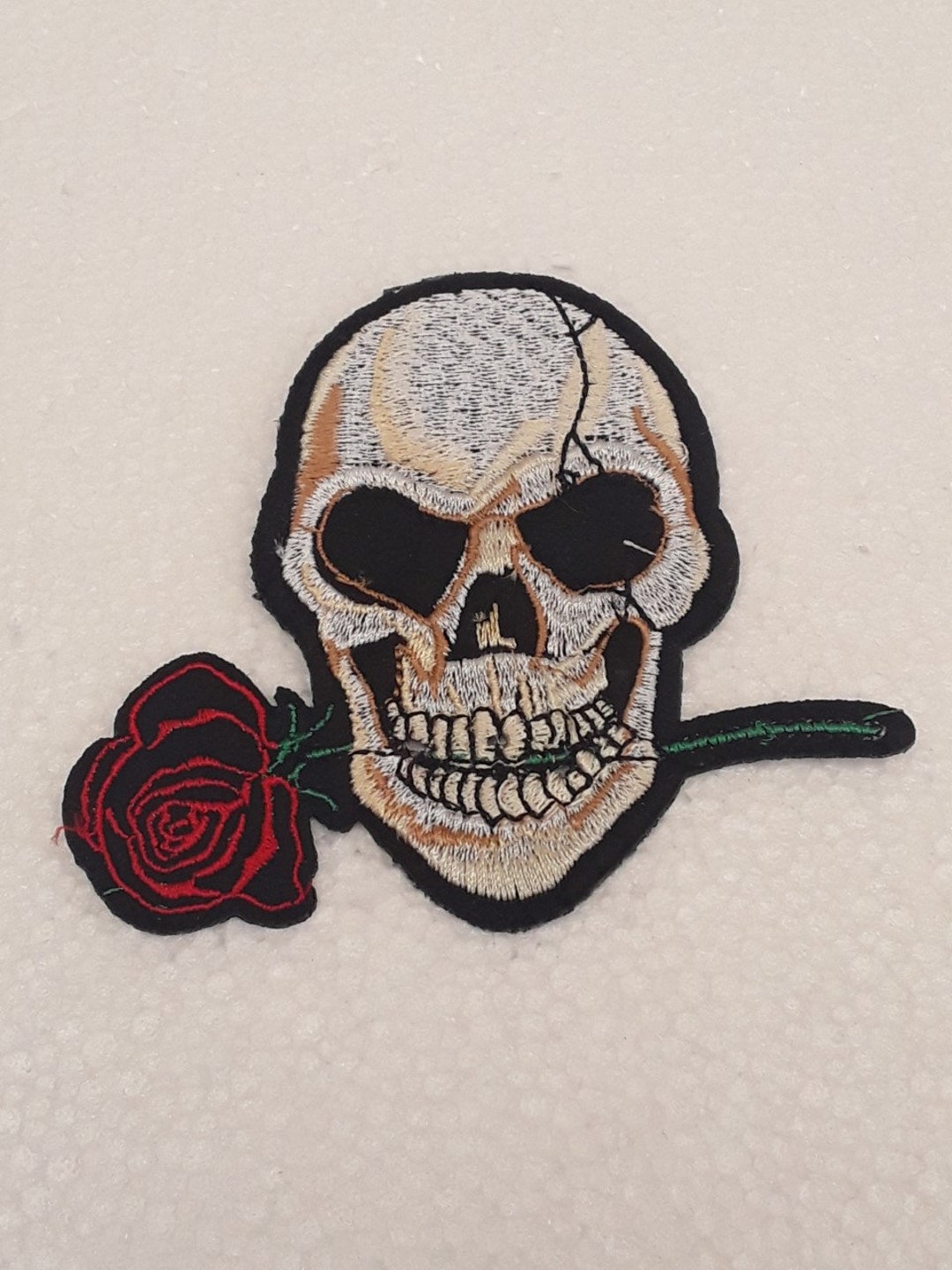 Patch, Badge, Skulls, Skulls, Skull, Skull, Red Flower, Embroider ...
