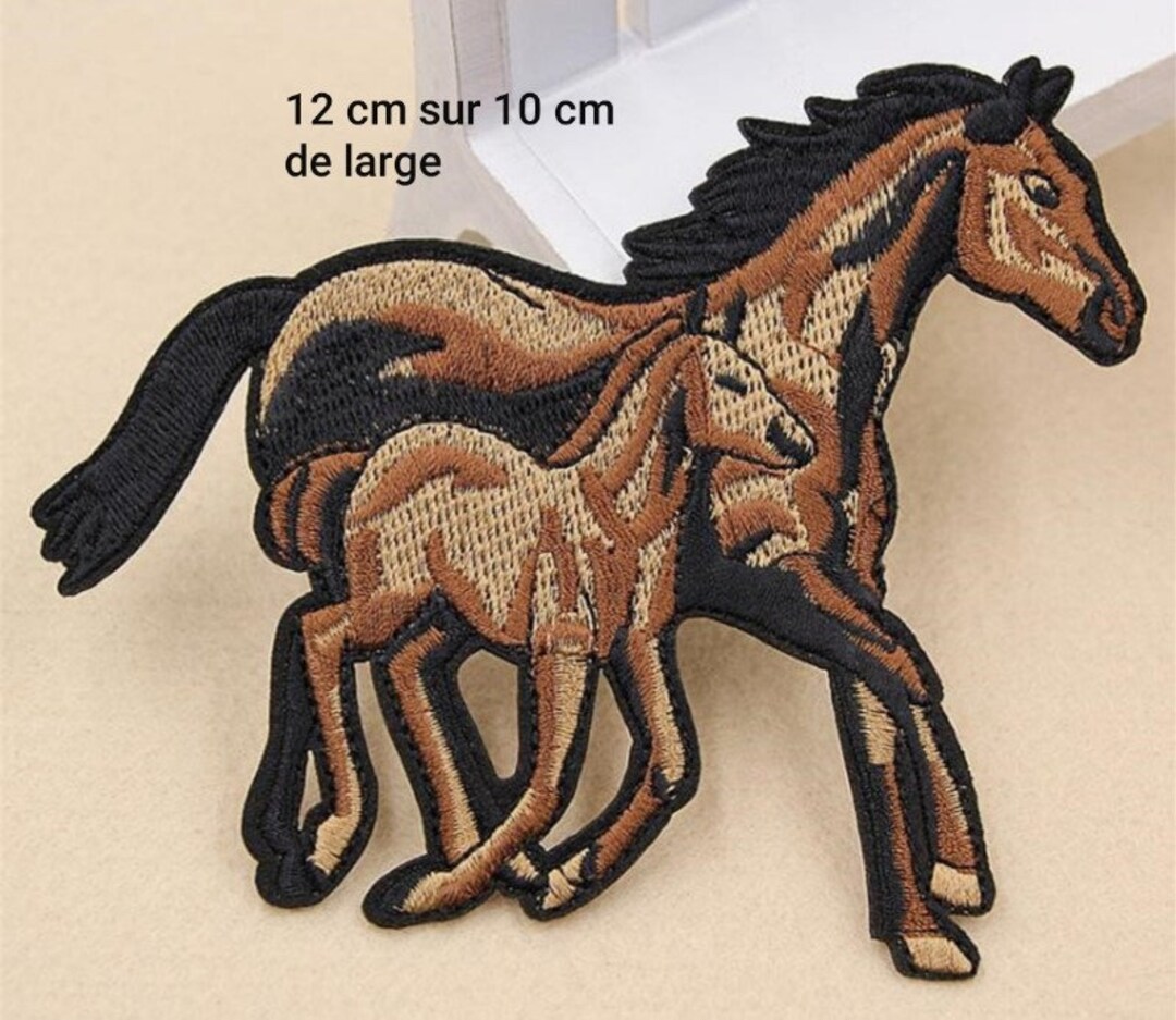 Badge Patch 2 Horses Adult and His Cub Embroider and - Etsy