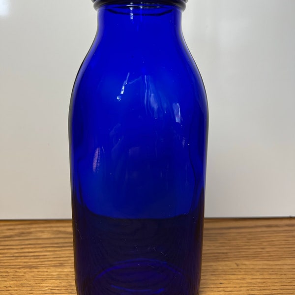 Vintage Milk of Magnesia Blue Glass Bottle - Etsy