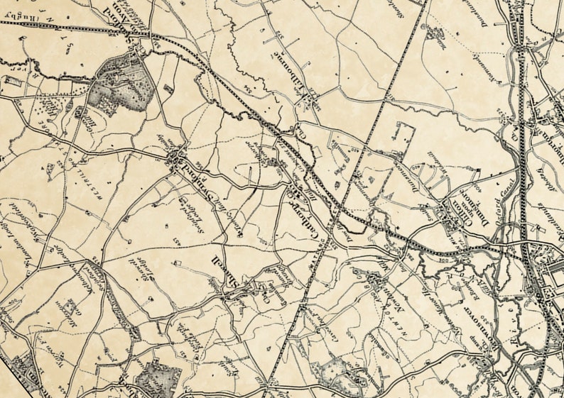 Old Map of the Environs of Rugby Warwickshire 1898 - Etsy Ireland