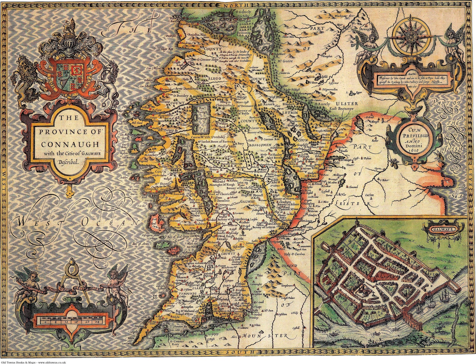 IRELAND CONNAUGHT 1610 by J. Speed Reproduction Old Irish - Etsy