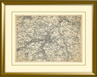 Old Map of the Environs of Beverley, Yorkshire 1898 - Etsy UK