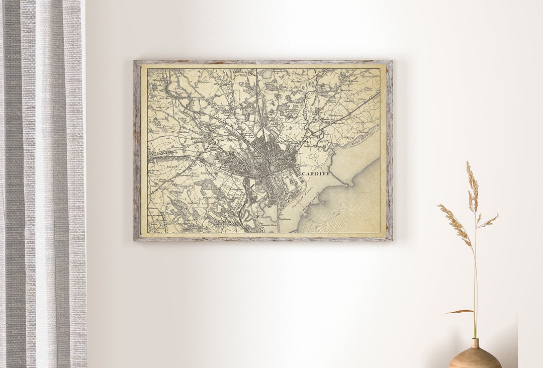 Old Map of the Environs of Cardiff Wales 1898 - Etsy