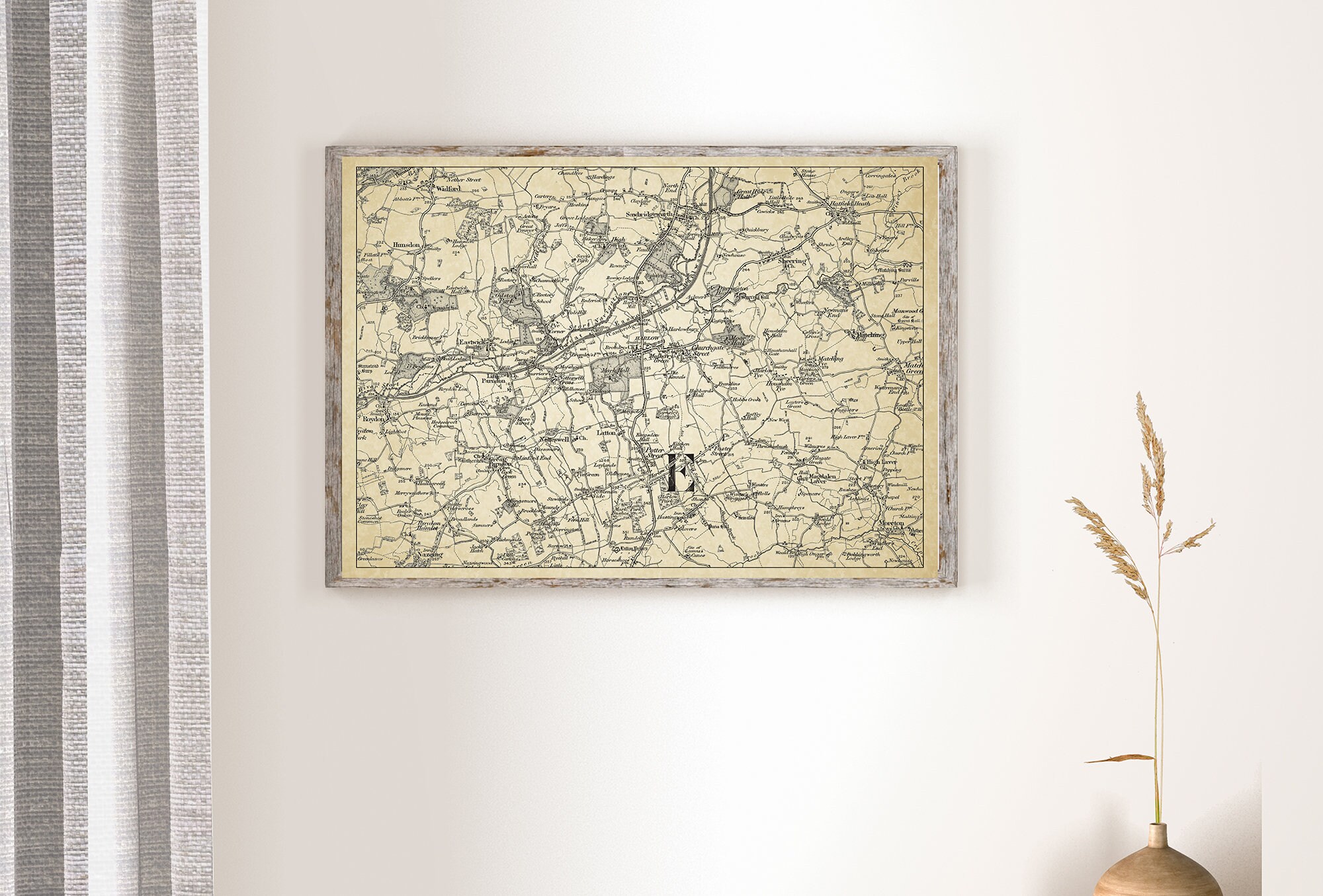 Old Map of the Environs of Harlow Essex 1898 - Etsy