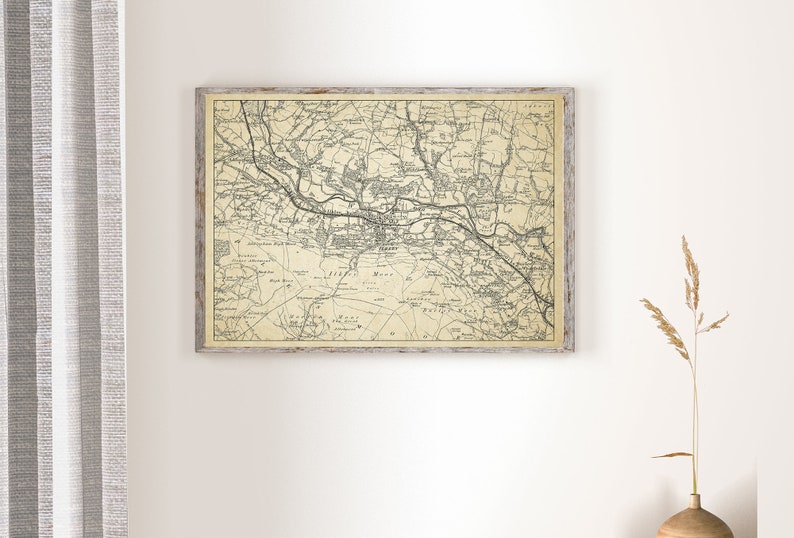 Old Map of the Environs of Ilkley Yorkshire 1898 - Etsy UK