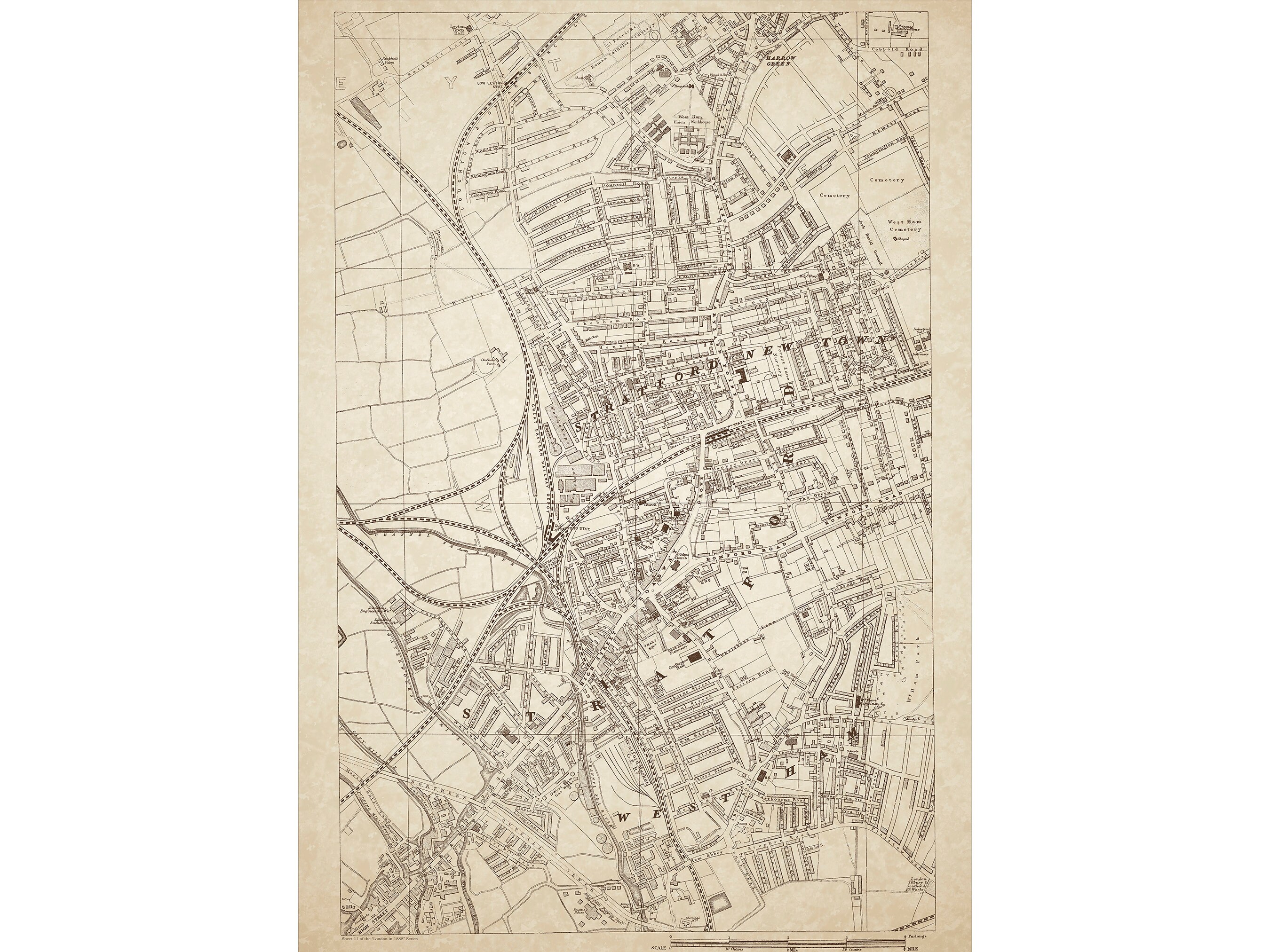 Old Map London 1888 Stratford Harrow Green West Ham Map - Etsy