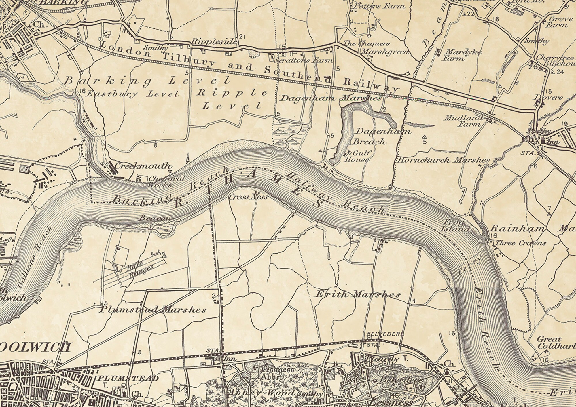 Old Map of the Environs of Woolwich London 1898 - Etsy UK