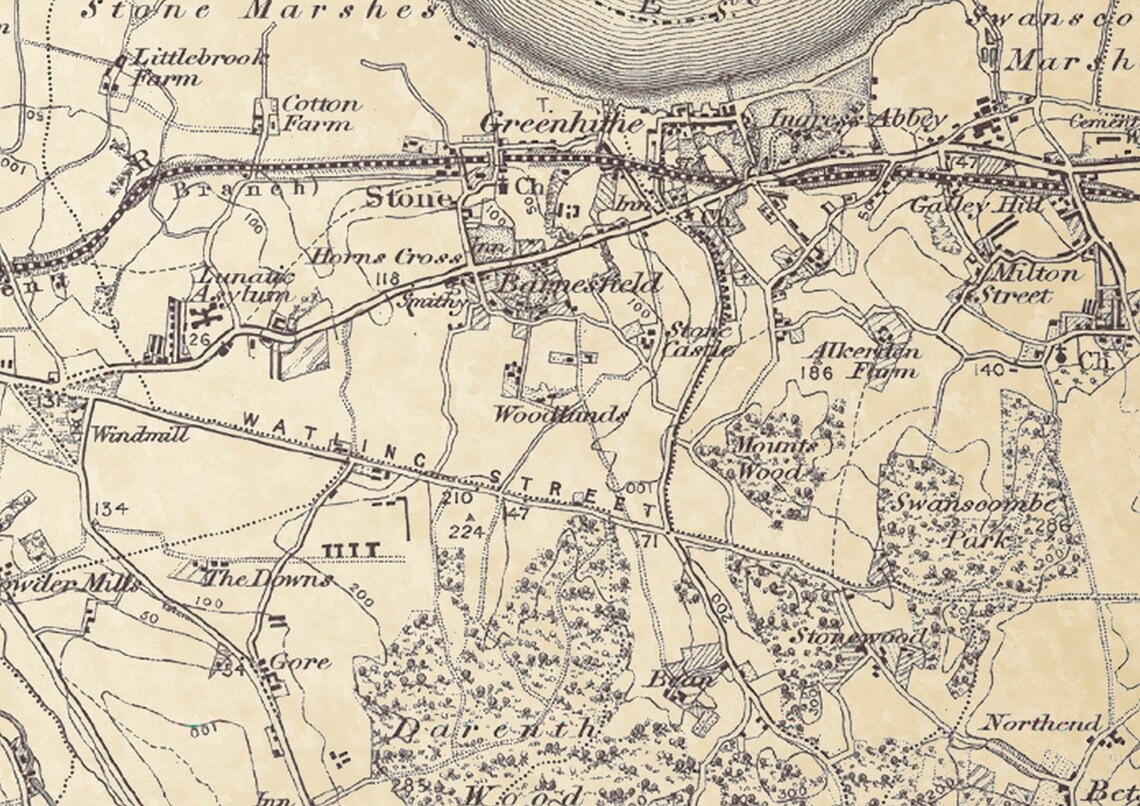 Old Map of the Environs of Dartford Kent 1898 - Etsy UK