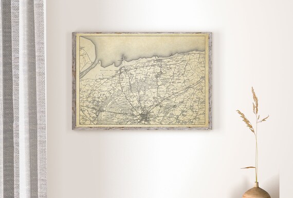 Old Map of the Environs of Whitstable Kent 1898 | Etsy