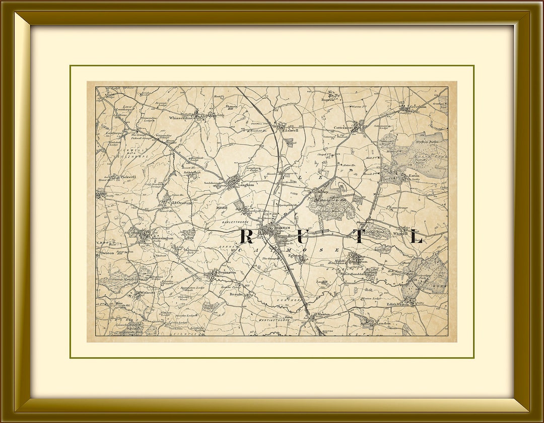 Old Map of the Environs of Oakham. Rutland - 1898 - Etsy UK
