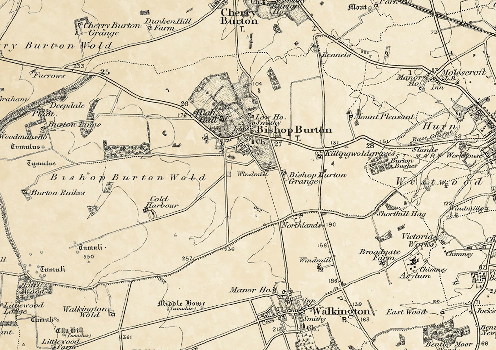 Old Map of the Environs of Beverley Yorkshire 1898 - Etsy UK