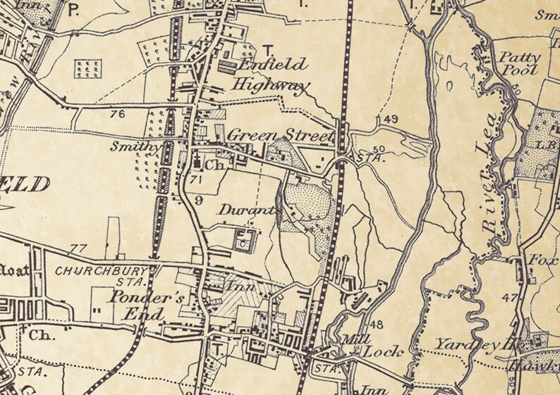 Old Map of the Environs of Enfield London 1898 - Etsy UK