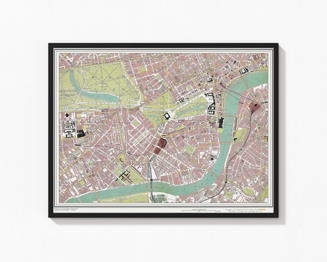 London 1908 Showing Brompton, Pimlico Map Area , Map 16 Antique Map ...