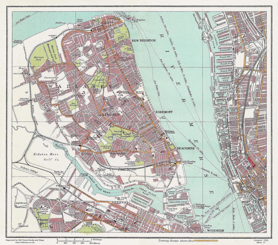 Liverpool 1928 Series Showing Wallasey Area Map 17 Antique - Etsy