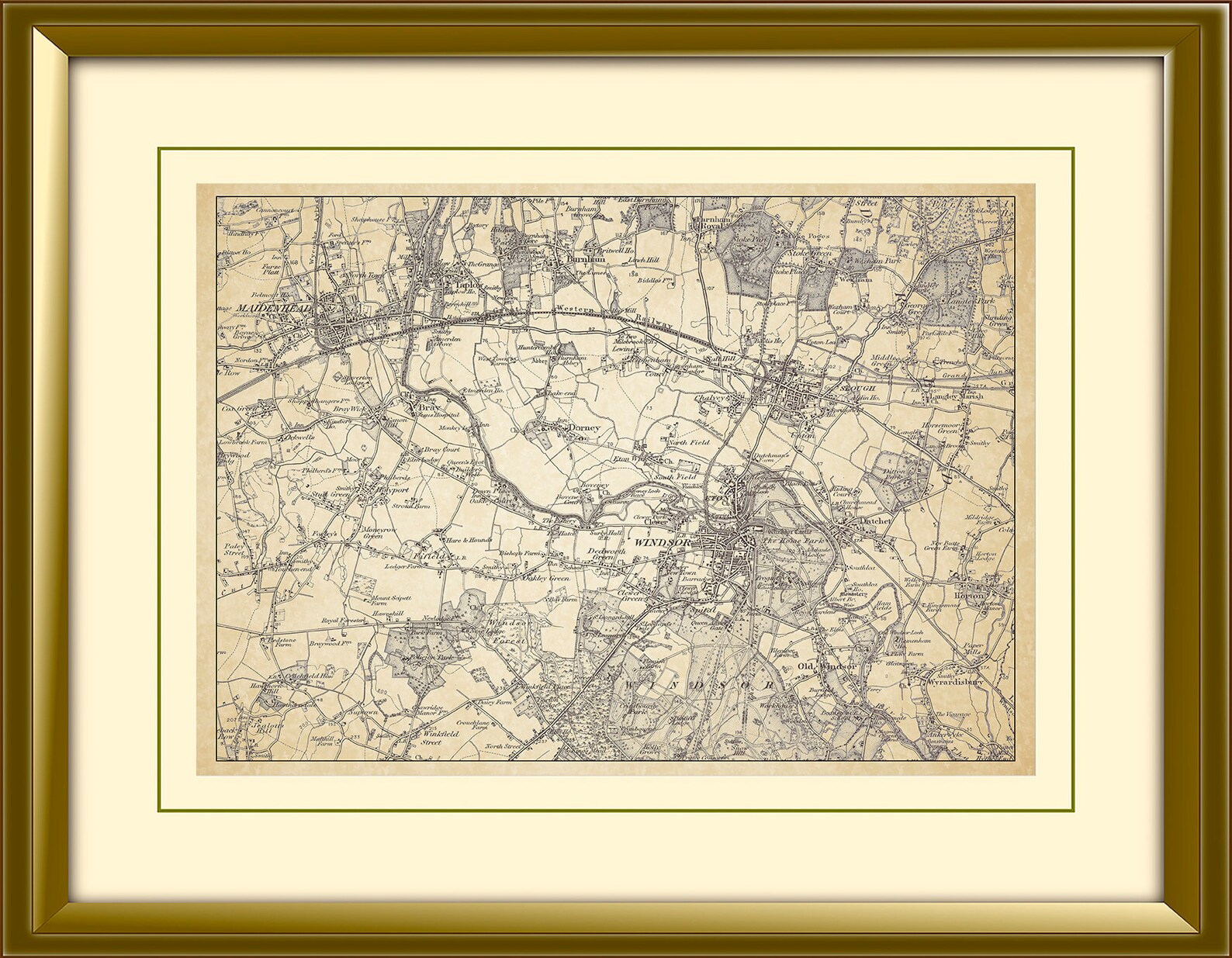 Old Map of the Environs of Windsor, Berkshire 1898 - Etsy UK