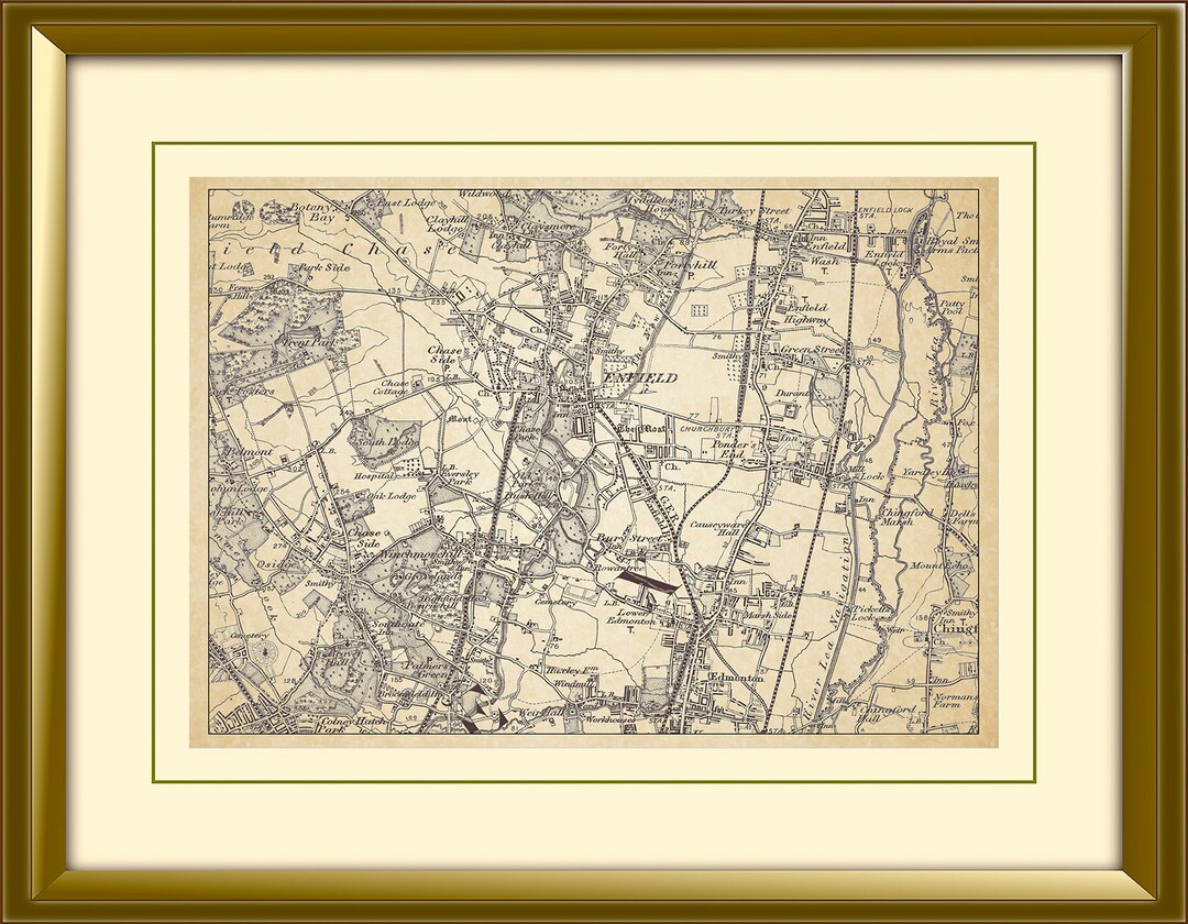 Old Map of the Environs of Enfield, London 1898 - Etsy UK