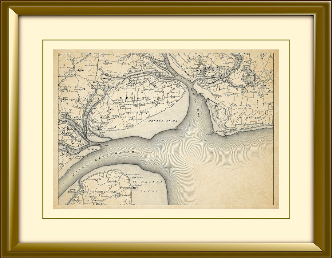 Old Map of the Environs of Brightlingsea, Essex 1898 - Etsy