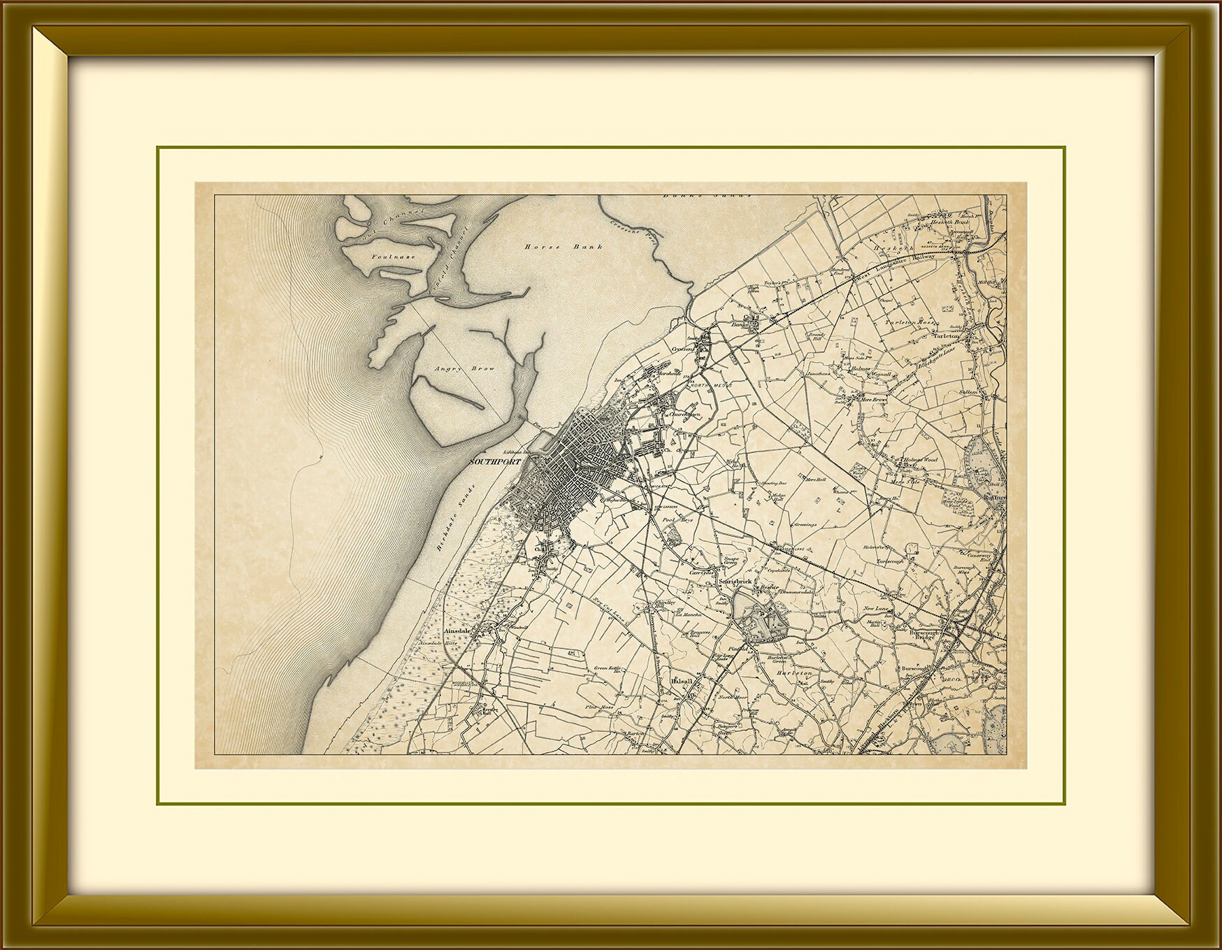 Old Map of the Environs of Southport, Lancashire 1898 - Etsy UK