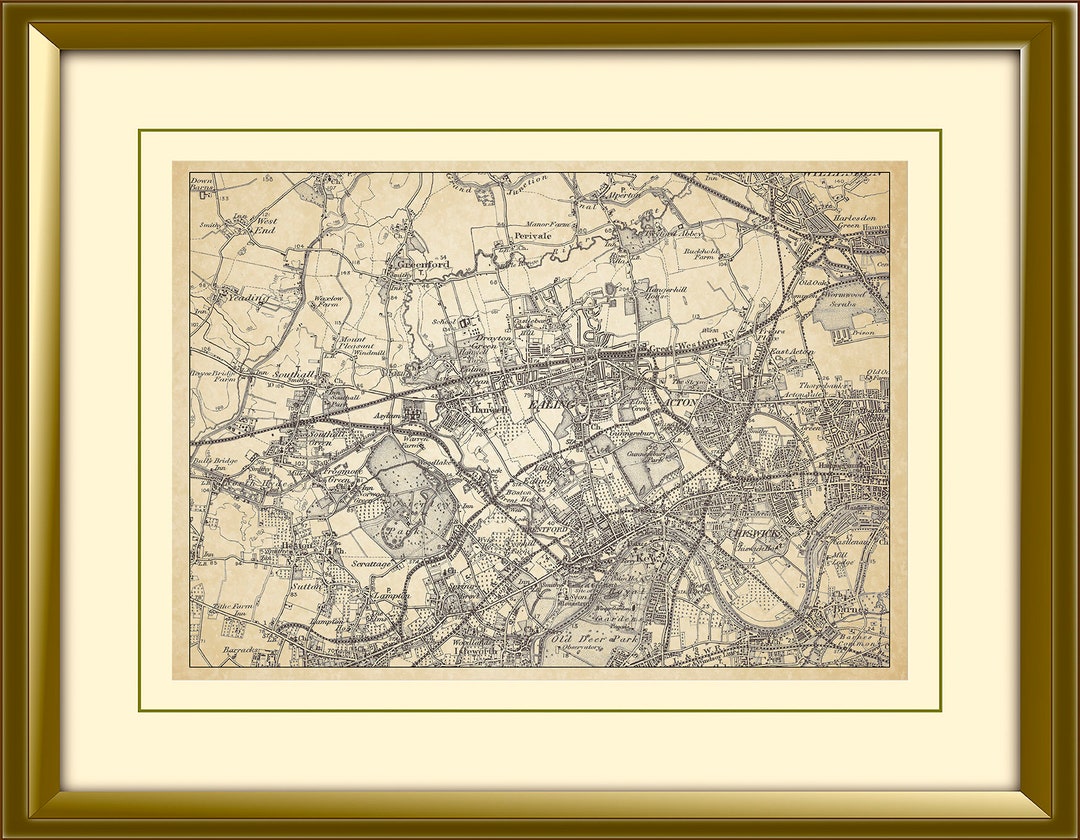 Old Map of the Environs of Ealing , London - 1898 - Etsy UK