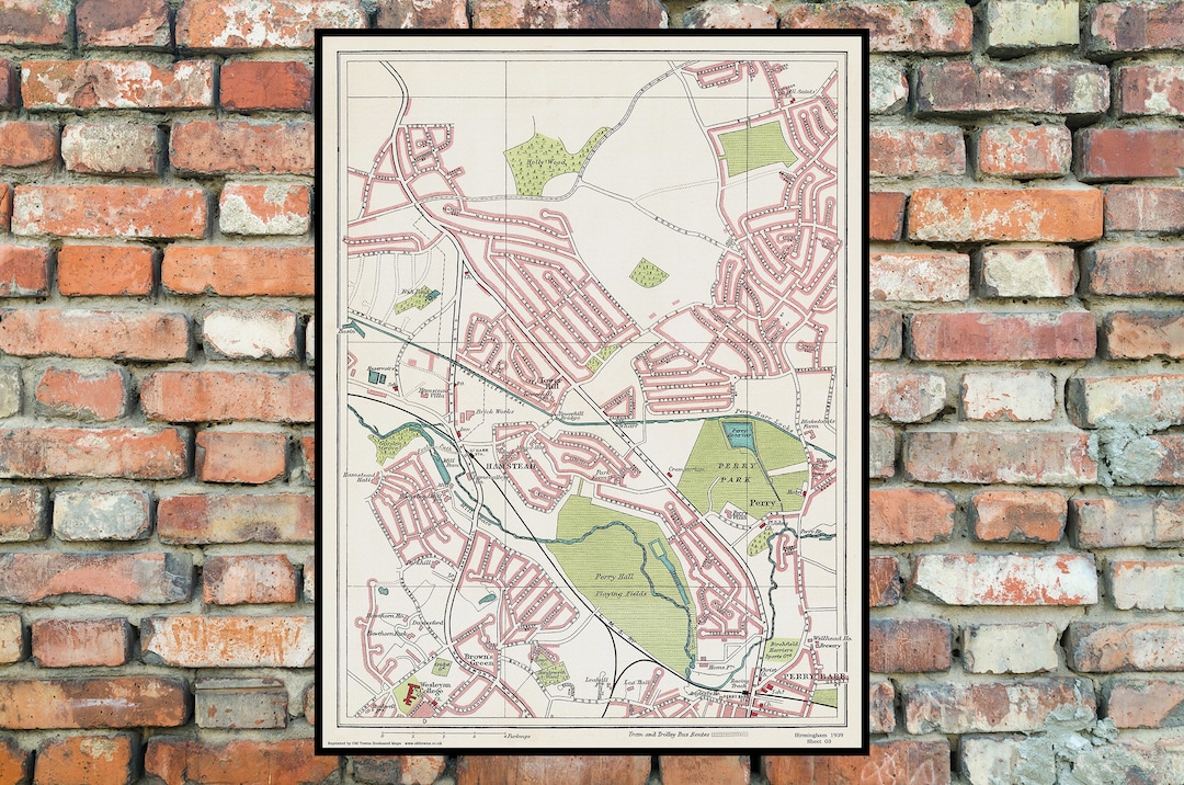 Old Map Birmingham 1939, Map 3, Hamstead Area Series, Map 3 Antique Map ...