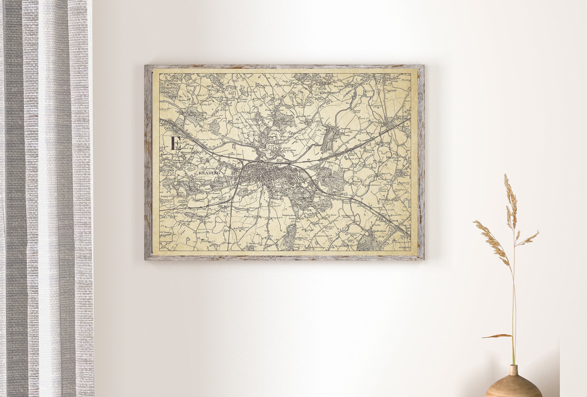 Old Map of the Environs of Reading Berkshire 1898 - Etsy UK