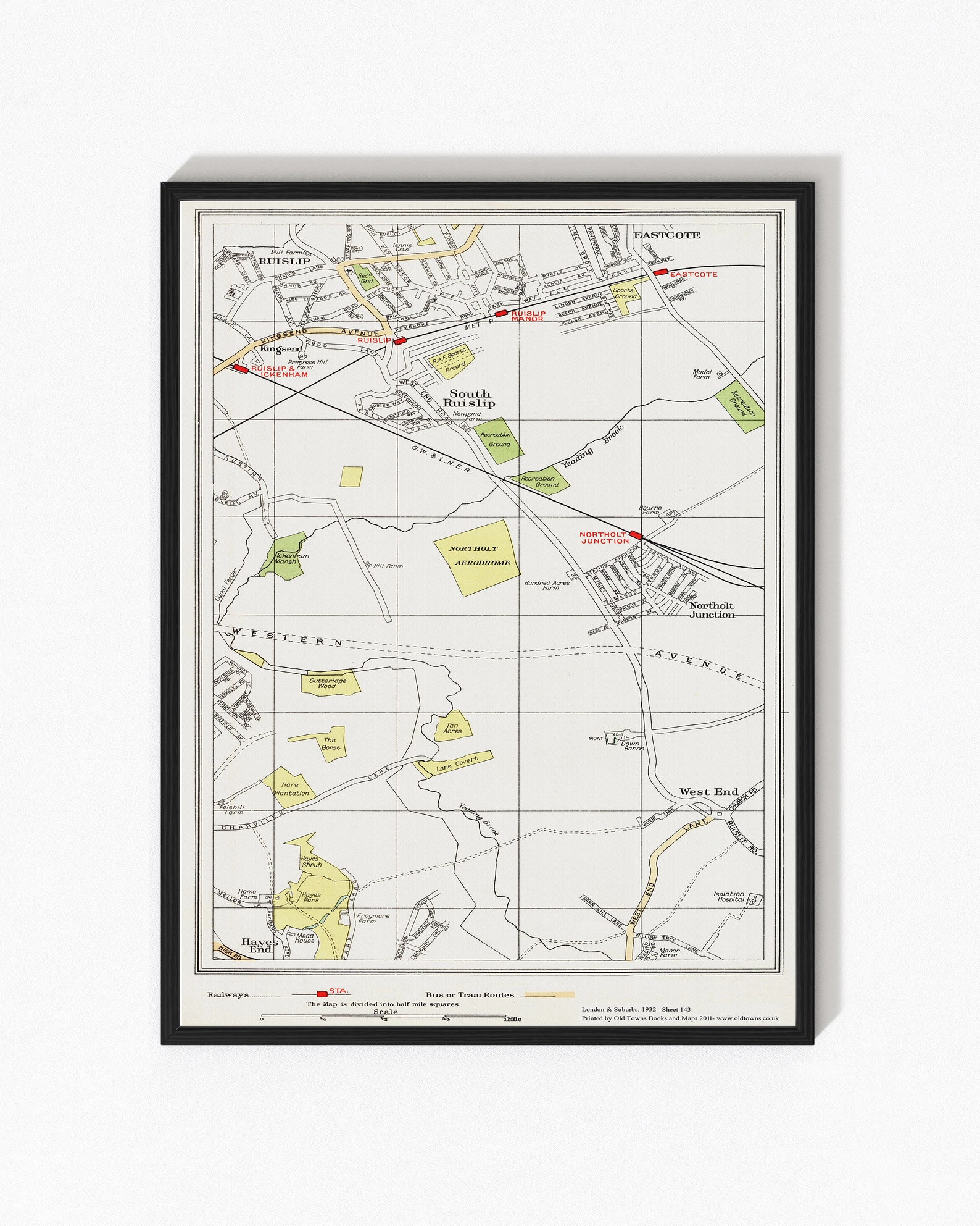 London 1932 Series Showing Ruislip, South Ruislip, Area, Map 143 ...